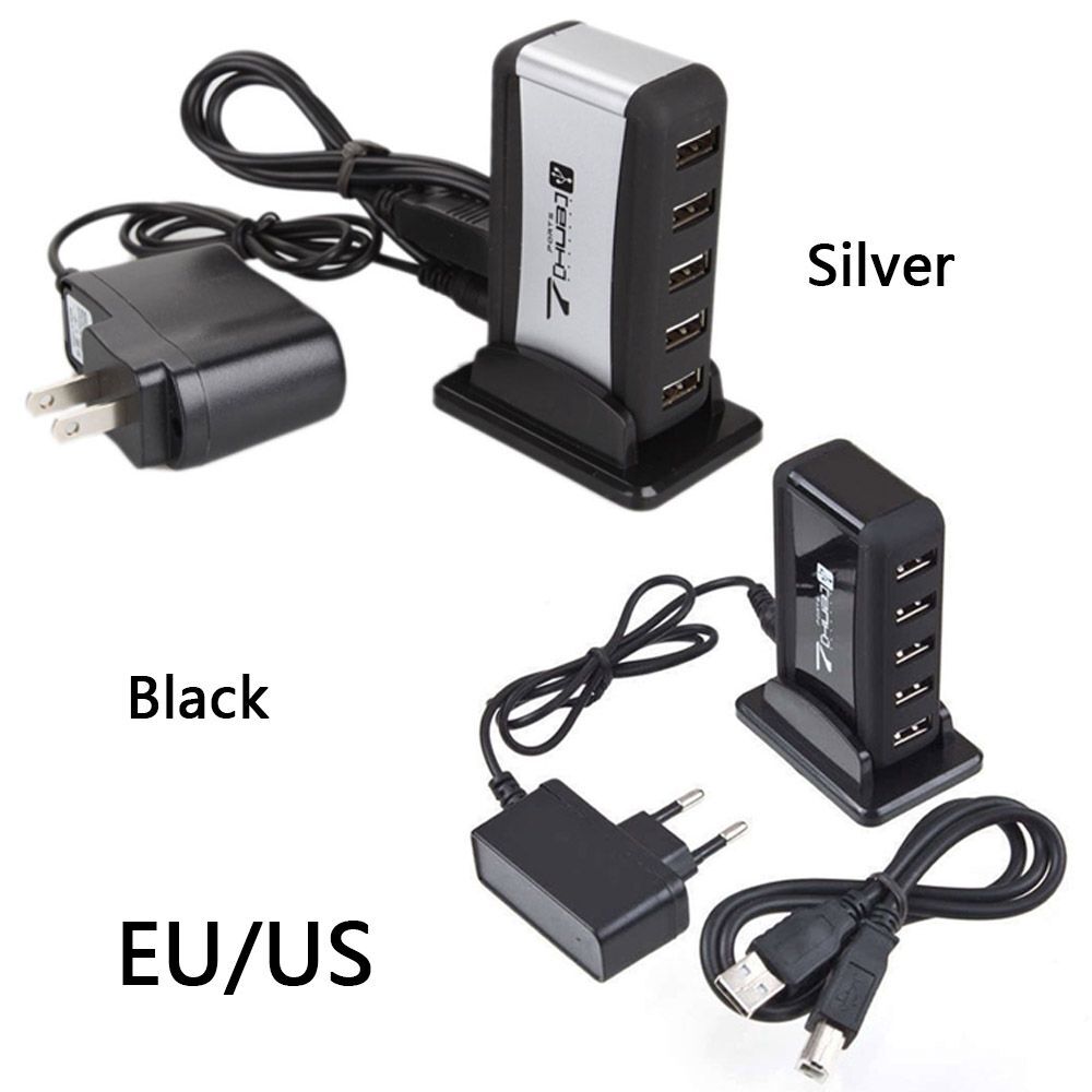 Usb Cable Adapter USB 2.0 HUB Computer Peripherals with AC Power USB ...