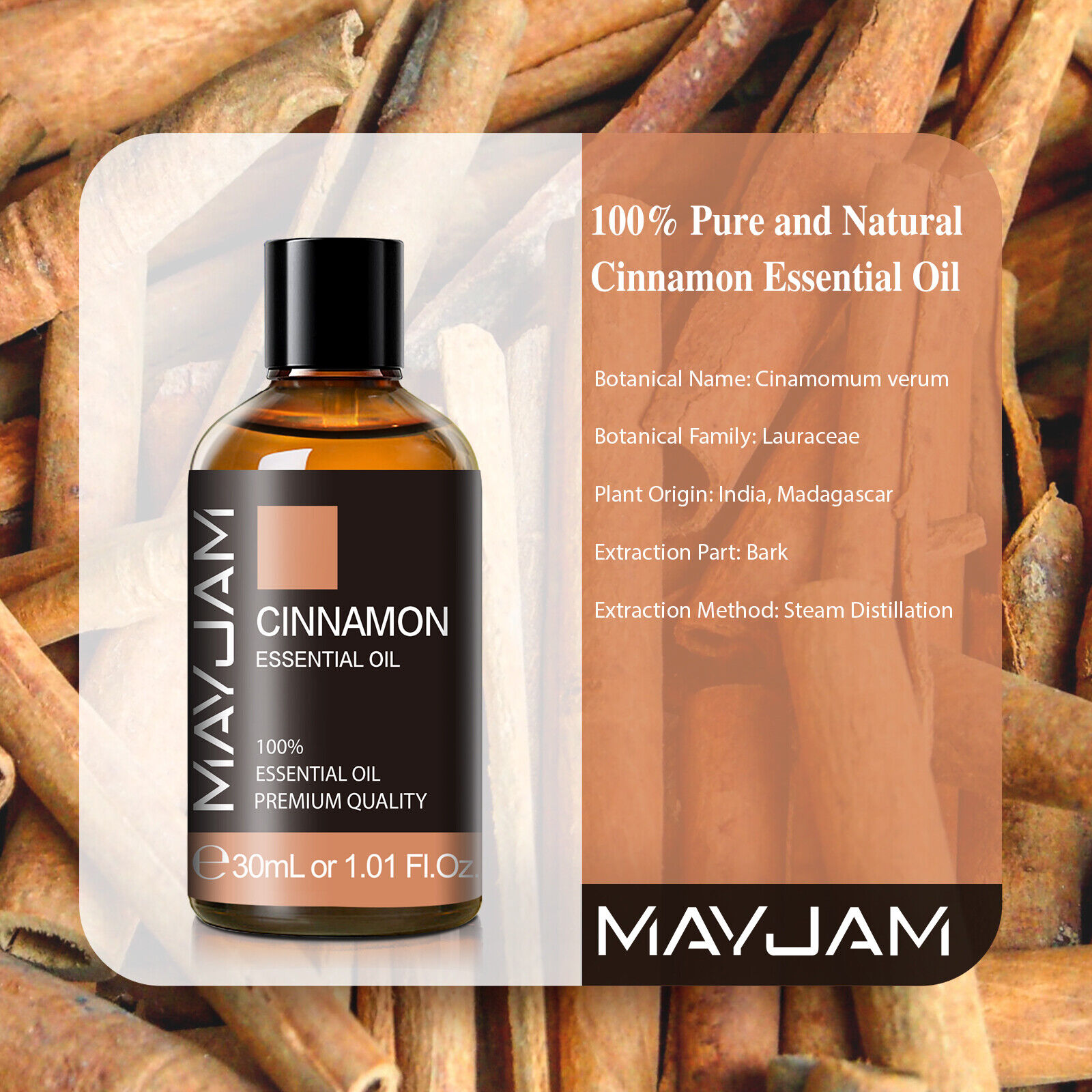Mayjam Cinnamon Essential Oils 100 Pure Natural For Diffuser 10ml 30ml