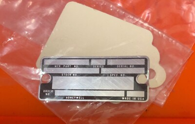 🇺🇸 Honeywell aircraft ID tag 423322 94580 Identification label | eBay