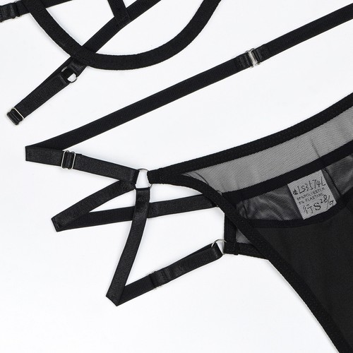 3 Piece Bra Set Sexy Sheer Mesh Lingerie Ensemble for Women European | eBay