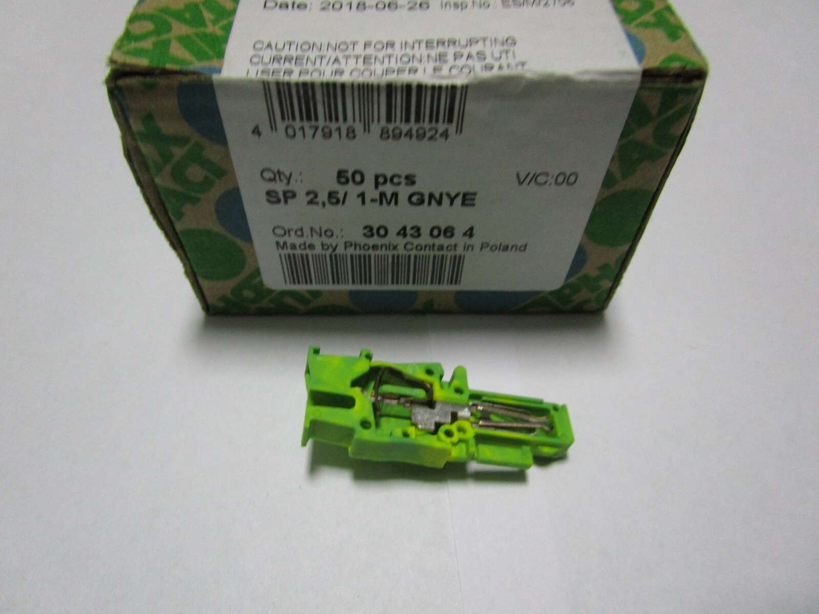 50 Stück Phoenix Contact ST-COMBI-Stecker SP 2,5/ 1-M GNYE ...