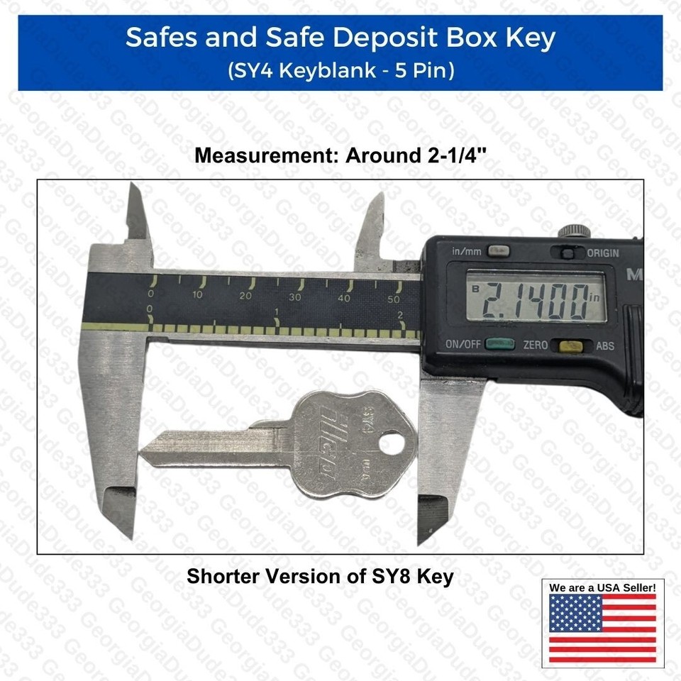 (1) Uncut SY4 Safe Key 5-Pin Brinks FireKing King Kumahira Security ...