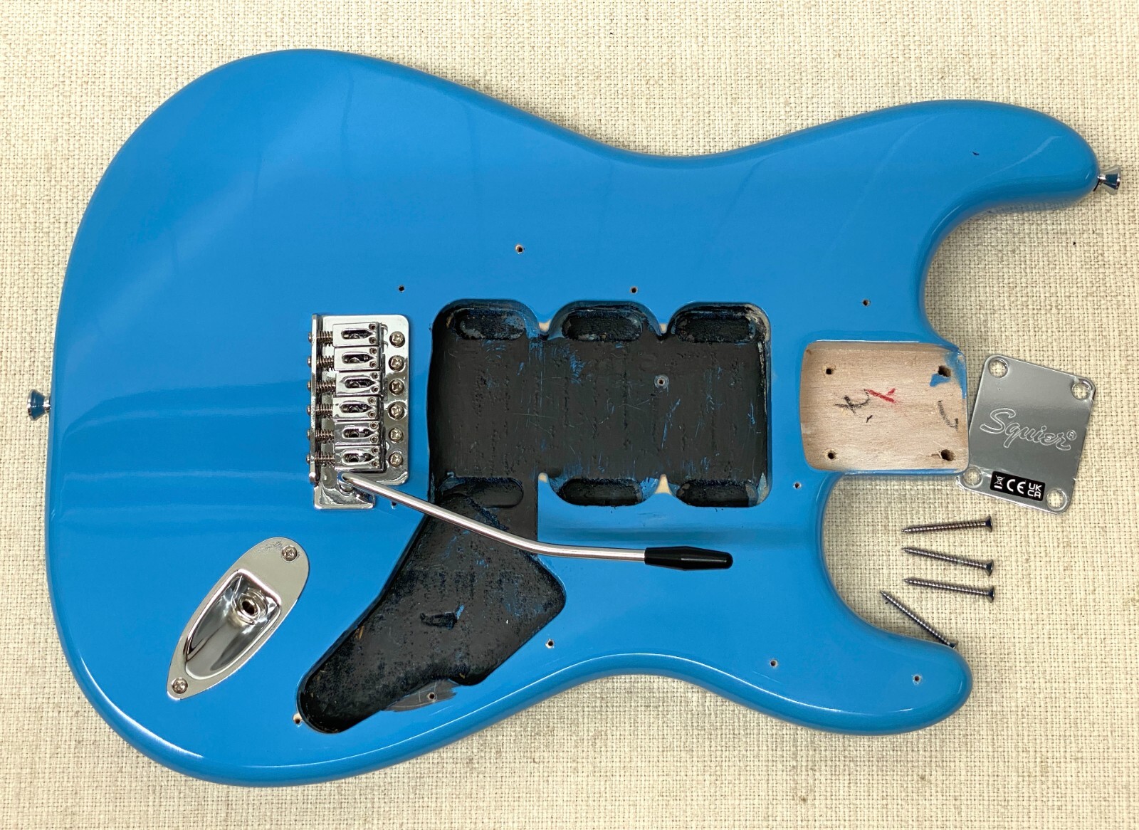Fender Squier TREMOLO STRAT BODY California Blue w/HARDWARE Electric ...