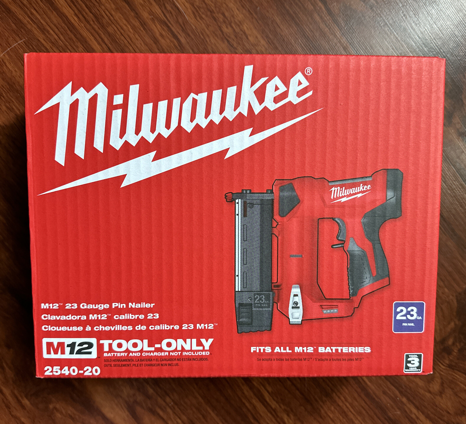 Milwaukee 2540-20 M12 23g Cordless Pin Nailer (Tool Only) 45242737260 ...