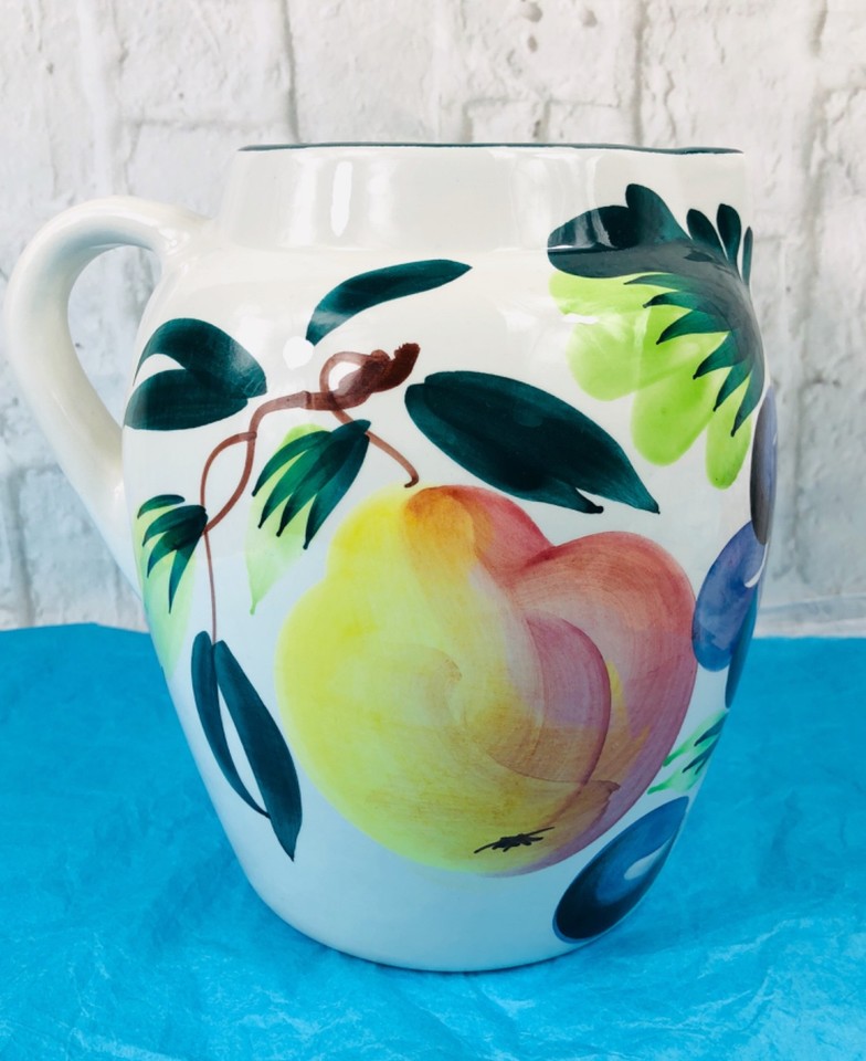 Water Sangria Ceramic Pitcher Fruit White Multicolor Hand Made In Italy ...