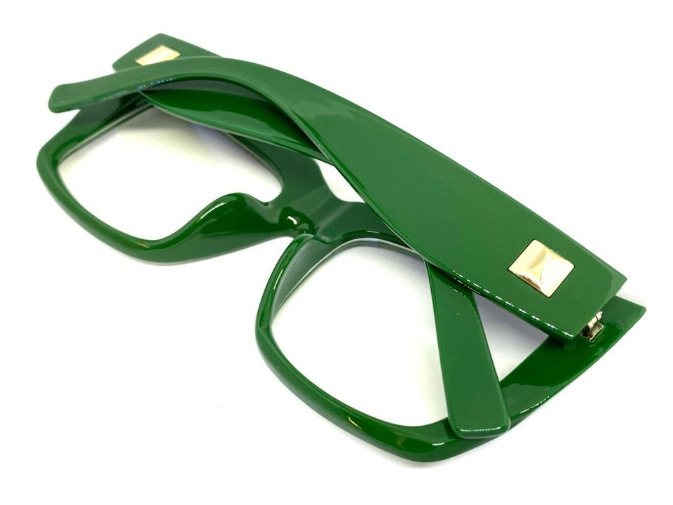 Oversize Modern Retro Style Clear Lens EYE GLASSES Big Thick Green ...