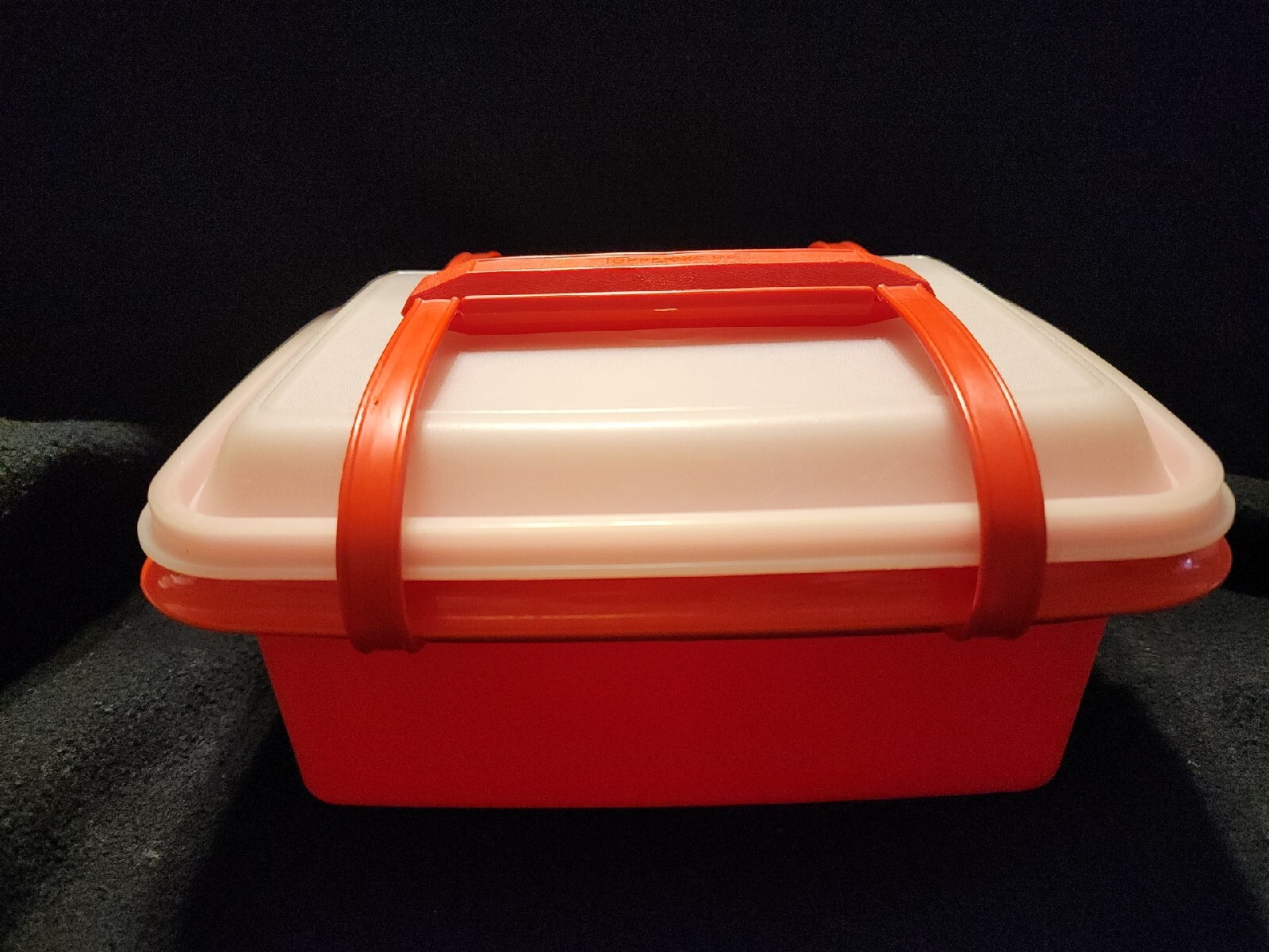 Vtg Made in USA Tupperware #1254 Poppy Red Pack N Carry Lunch Box with ...
