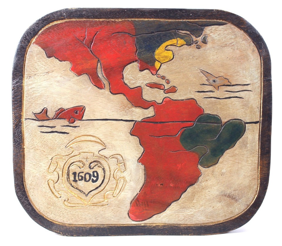 World Map Sea Chart 1609 Painted Wooden 11 Inch Step Stool | eBay