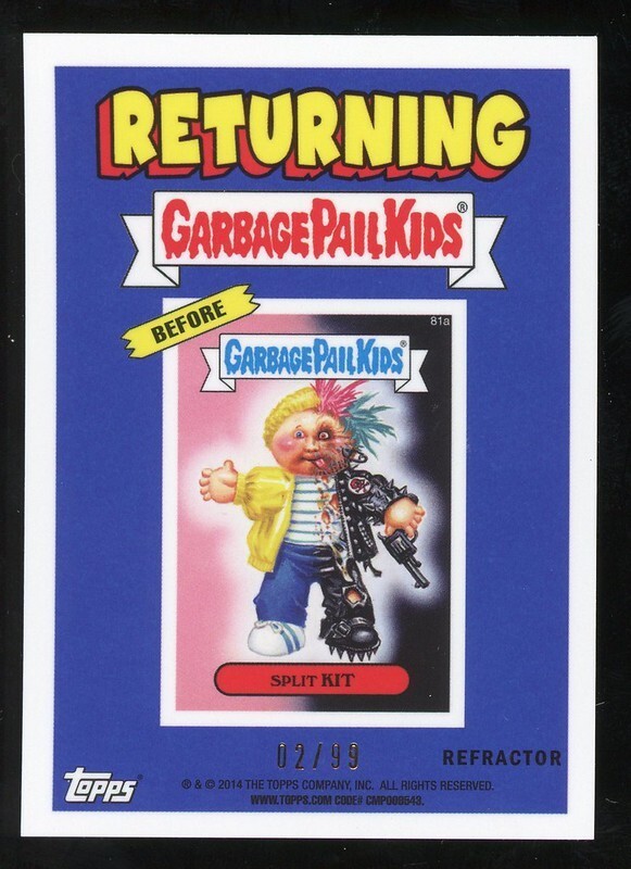 SPLIT KIT 2014 Garbage Pail Kids GPK Chrome BLACK REFRACTOR Parallel SP ...