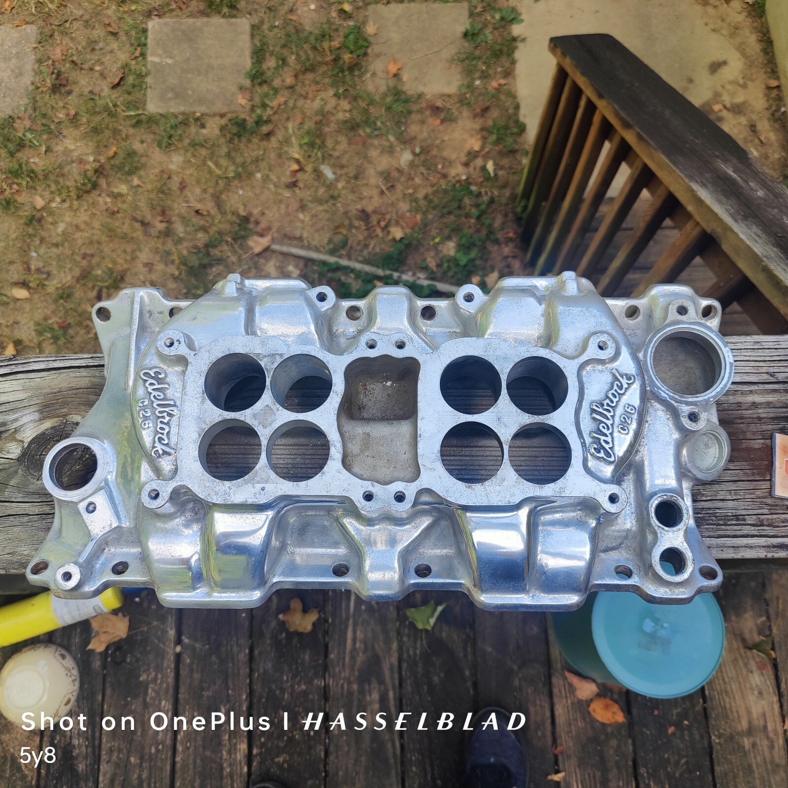 Edelbrock 5425 C26 Small Block Chevy Dual Quad Aluminum Polished Intake ...