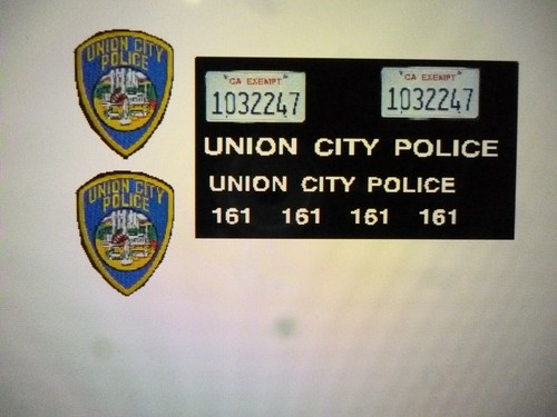 Union City California Police Patrol Car Decals 1:24 | eBay