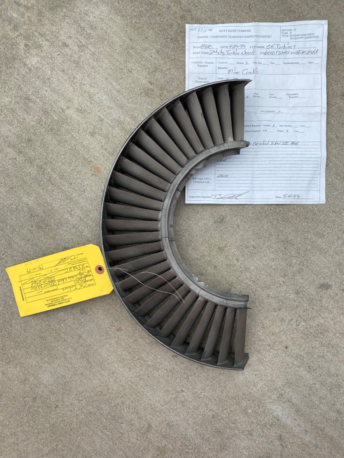 GE Turbine Nozzle 2nd Stage 6010T32P01 AIRCRAFT S/N GGM296A | eBay