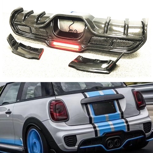 For Mini Cooper S F54 F55 F56 F57 Rear Bumper Diffuser Lip Splitter Kit ...