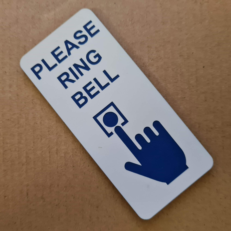 Please Ring Bell Sign Plaque Door Doorbell Buzzer Push Button Intercom ...