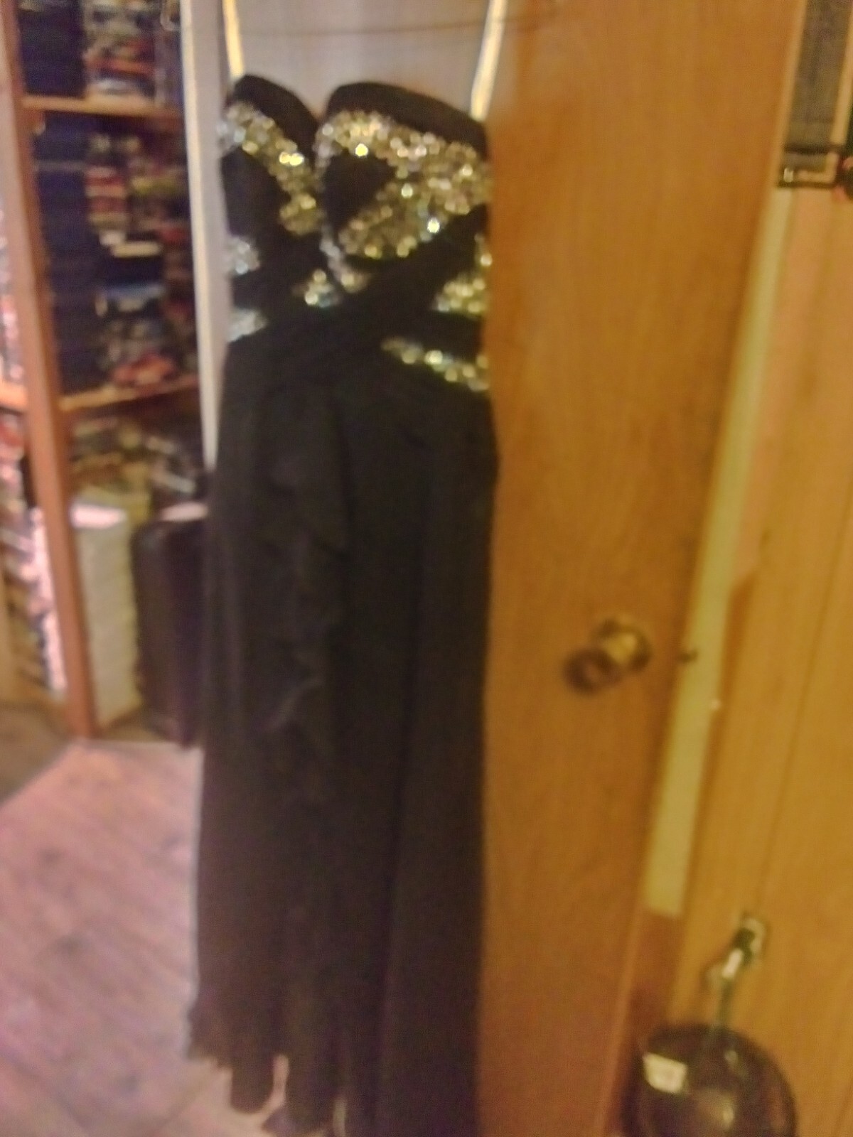 Tiffany Design Black Evening Gown/prom Dress Size 4 U… - Gem