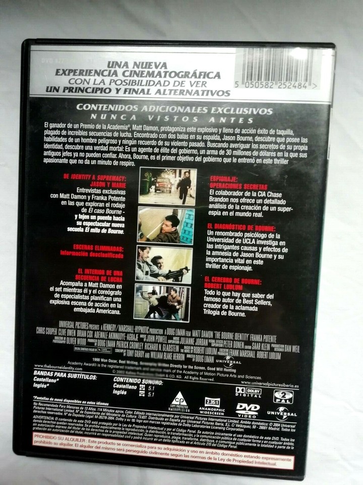 The Bourne Identity DVD The Bourne Case Matt Damon Pal | eBay Australia