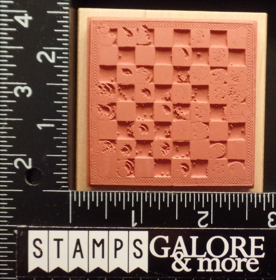 Club Scrap Rubber Stamps CHESS BOARD GAMES ABSTRACT MIXED MEDIA #T31 | eBay