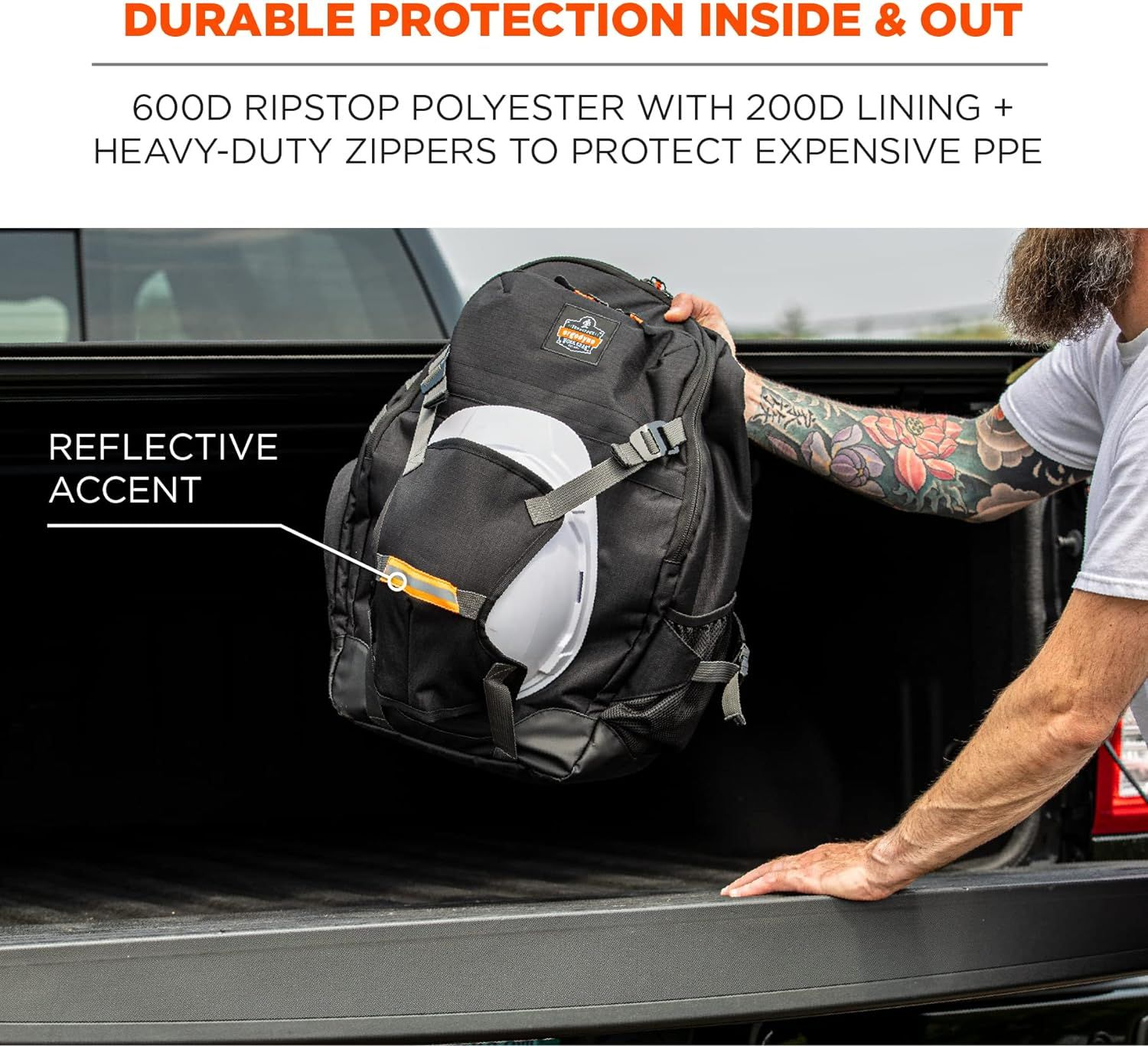 Ergodyne Arsenal 5188 Work Gear Jobsite Backpack with Hard Hat Storage ...