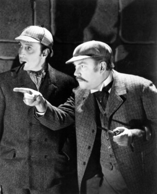 DR WATSON AND SHERLOCK HOLMES BASIL RATHBONE CLASSIC SLUETHS 8X10 PHOTO ...