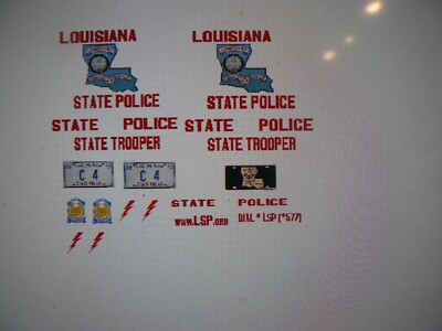 Louisiana State Trooper/Police Patrol Vehicle Decals 1:24 | eBay