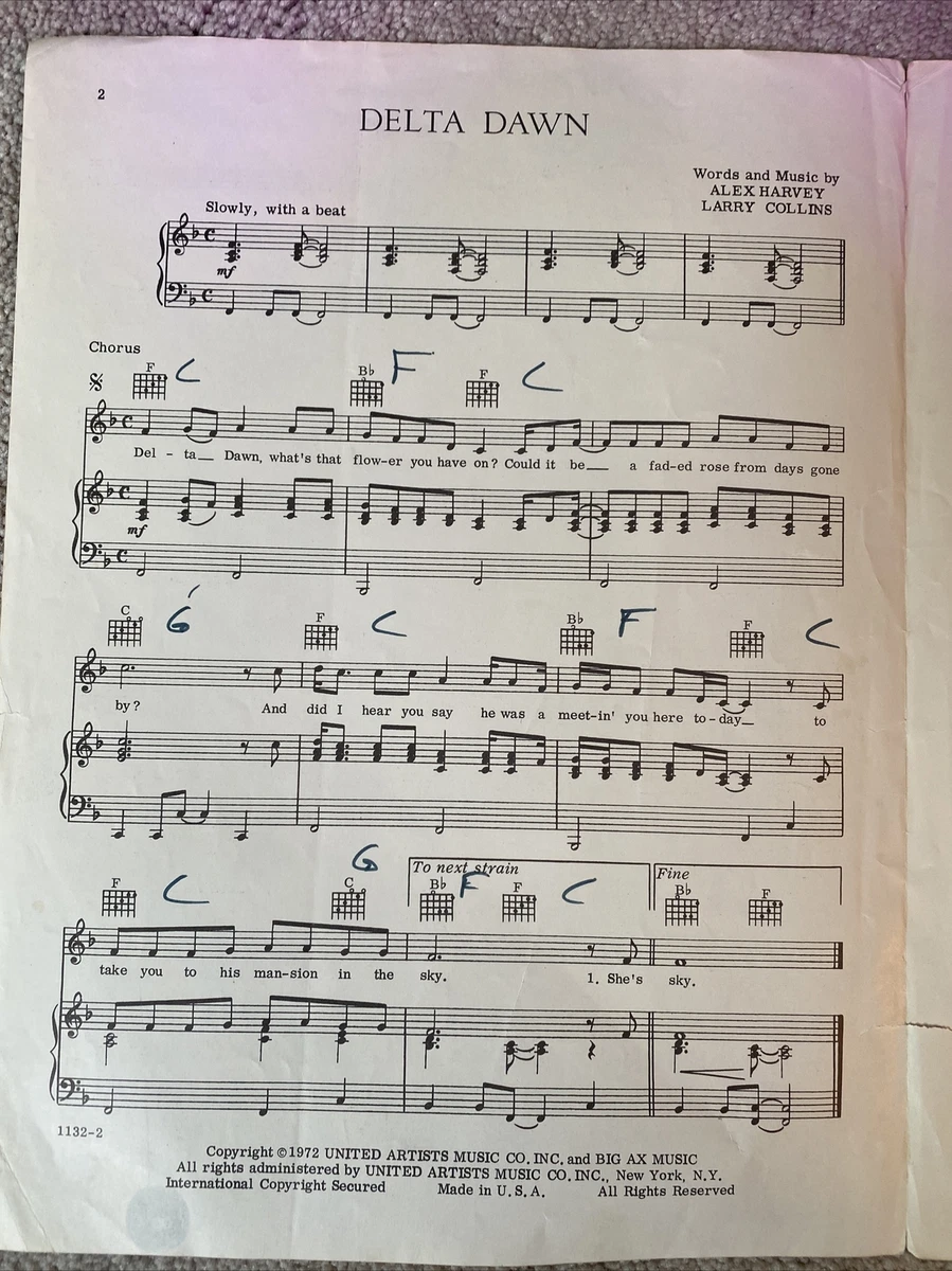 Delta Dawn Guitar Chords