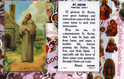 St. Saint Kevin + Prayer - (G) Laminated Holy Card | eBay