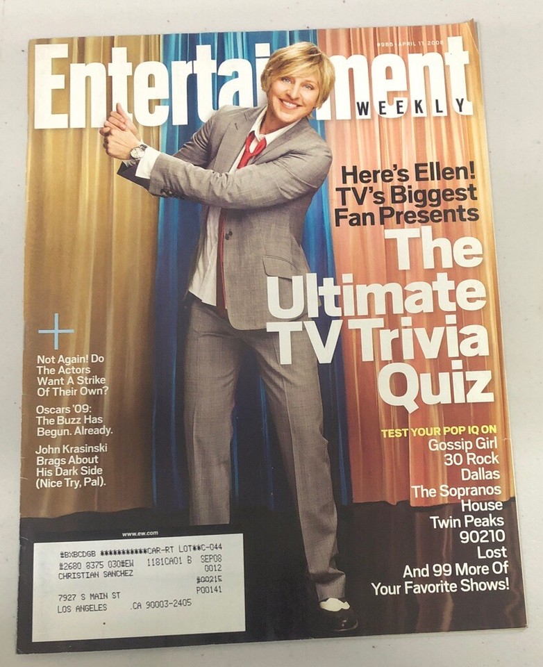 Ellen DeGeneres Lot Of 2 Magazines Entertainment Weekly (1998, 2008) | eBay