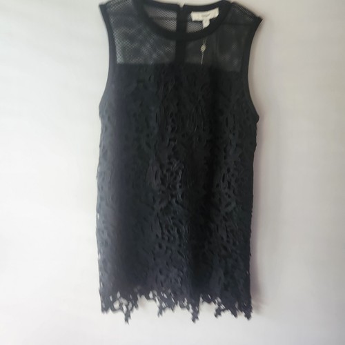 Womens sleeveless mini dress XL see through Mesh netting Black Floral ...