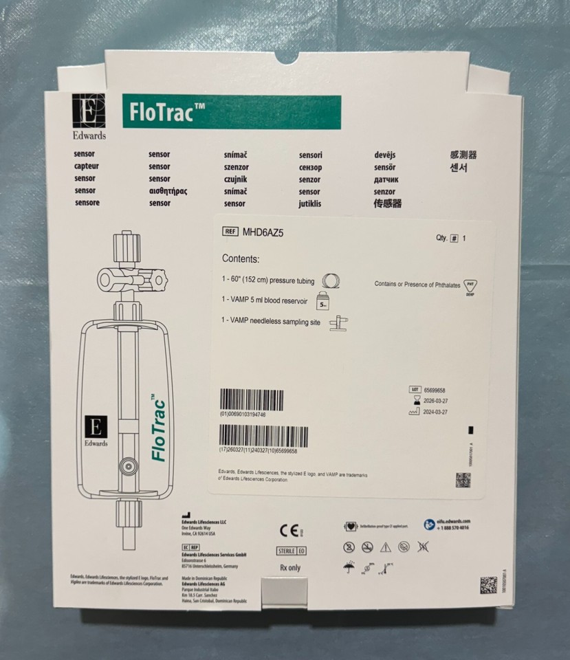 Edwards Lifescience MHD6AZ5 FloTrac Sensor | eBay