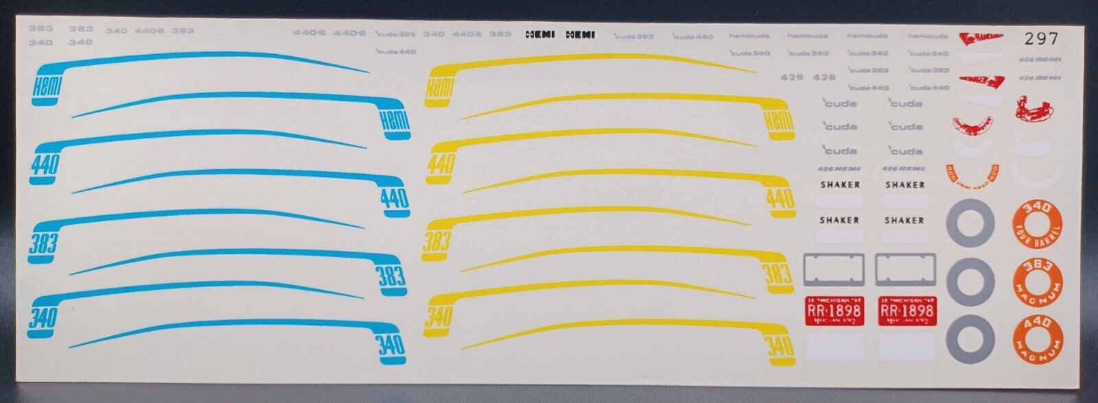 Fred Cady | No. 297 | 1:25 1970 Plymouth Barracuda Rear Panels Decals ...