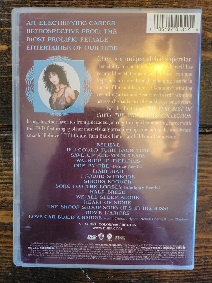 Cher - The Very Best of Cher: The Video Hits Collection (DVD, 2004 ...
