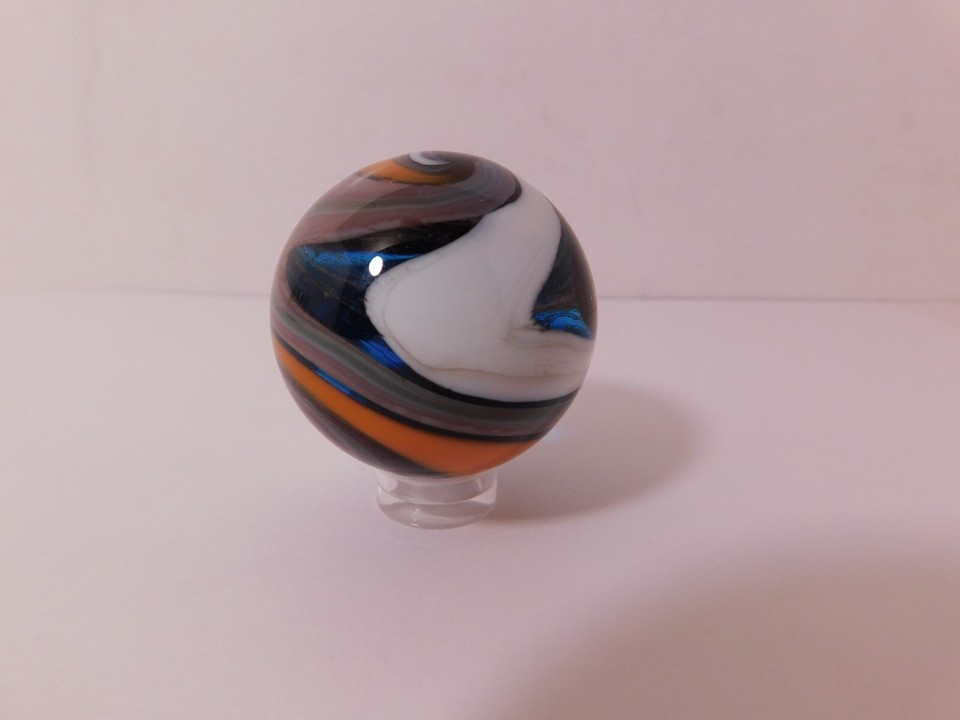 A New Wonderful Handmade Reverse Corkscrew Art Glass Marble - 40 MM = 1 ...