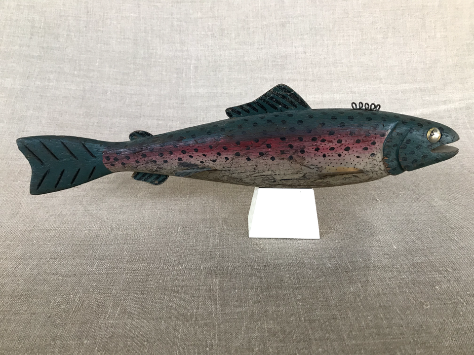 Ice Spearing Fishing Decoy, Hand Carved Hand Painted, a Rainbow Trout ...