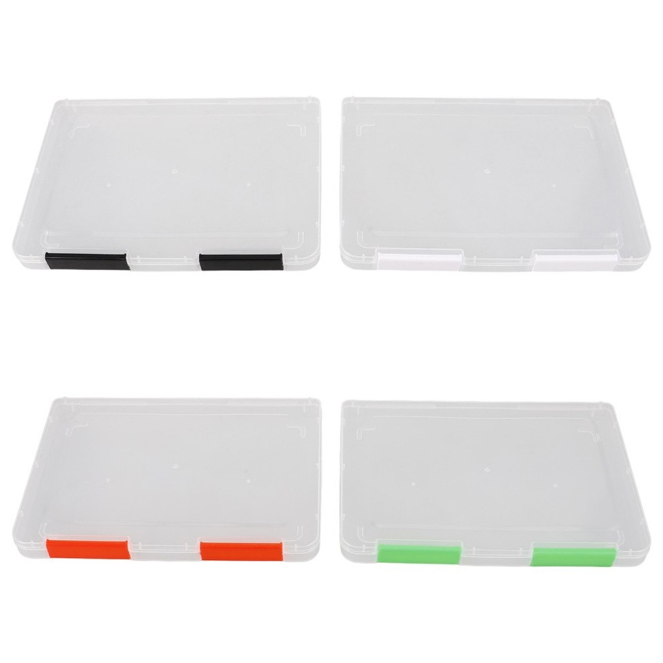 4 Pcs A5 Paper Storage Box Plastic File Organizer Office Id Card Holder ...