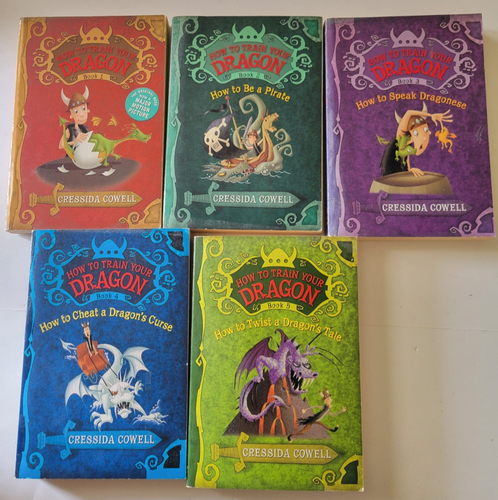 Lot of 5 How to Train Your Dragon by Cressida Cowell #1, 2, 3, 4, 5 TPB ...