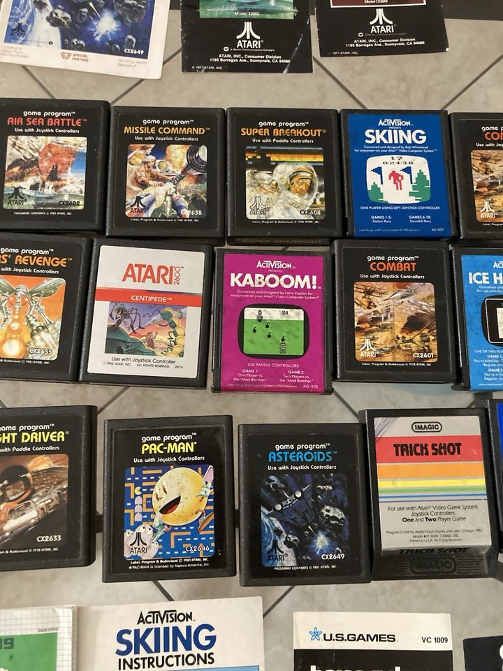 Lot of 28 Old School Atari 2600 Games w/ Manuals | eBay