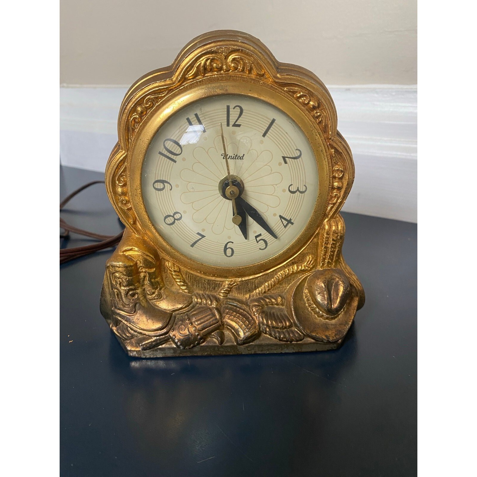 Vintage 1950's United Clock Corp Western Cowboy Clock, Model #315 ...