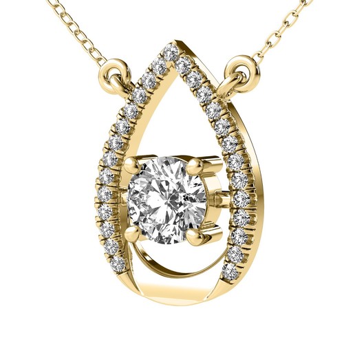 Holiday Gifts - 1.28 CT H/VS2 Tear Drop Round Cut Lab Grown Diamond ...