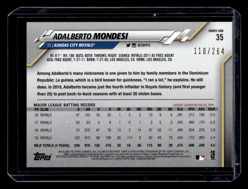 2020 Topps Chrome Adalberto Mondesi Foilboard #31 | eBay