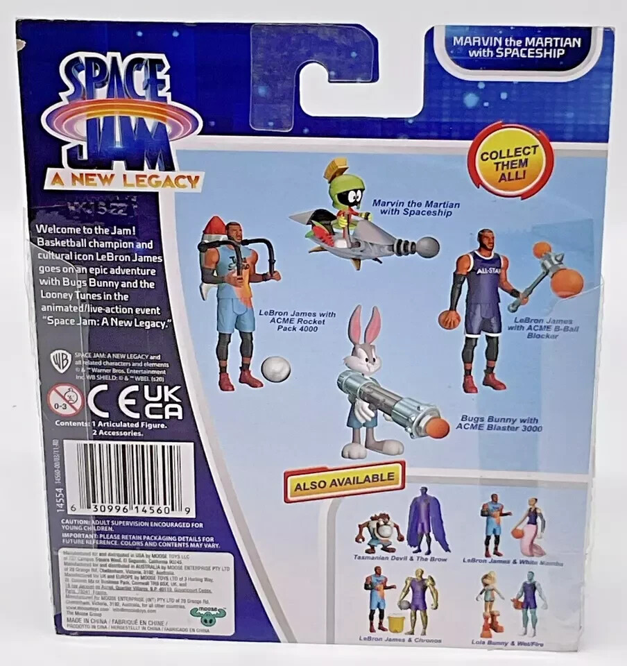 Marvin the Martian with Spaceship Action Figure Set Space Jam A New ...