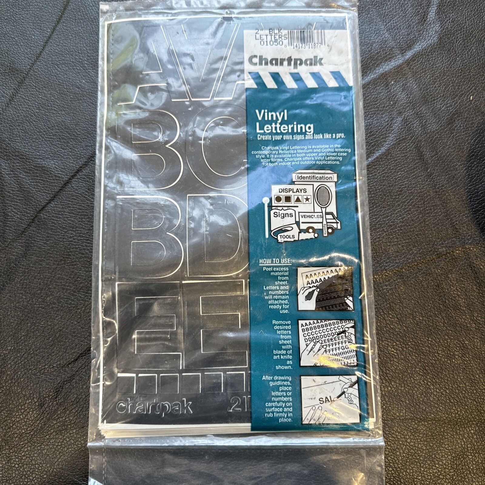 Chartpak Press-on Vinyl Letters & Numbers Self Adhesive Black ...
