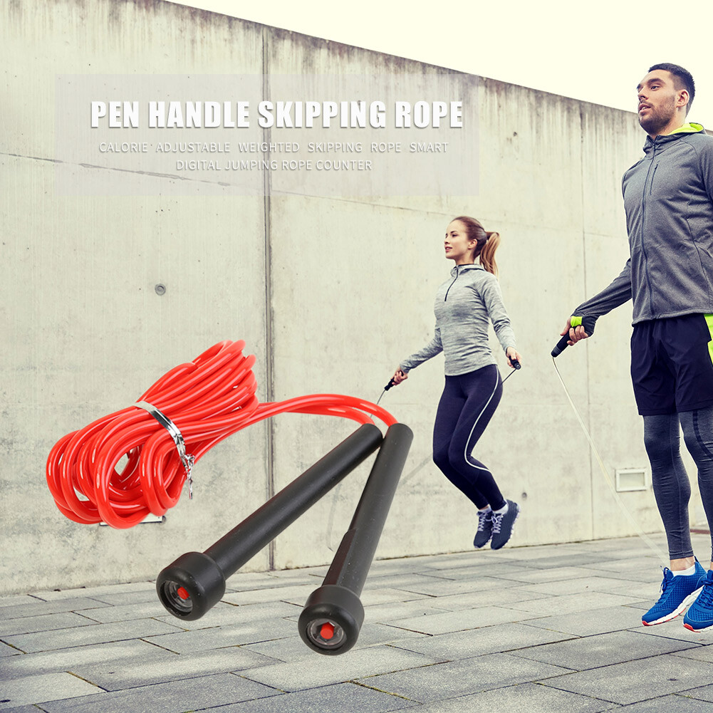 Workout Sport Adjustable Skipping Rope Fitness PVC Jumping Rope (Red ...