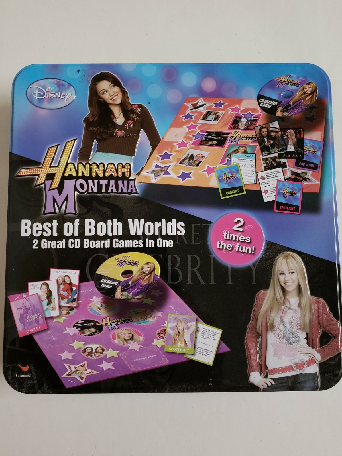 Disney Hannah Montana Best of Both Worlds CD Board Game Tin 2 Games in 1 EUC | eBay