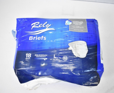 Rely Maximum Absorbency Large Size Adult Overnight Briefs 18 Pack 45 ...