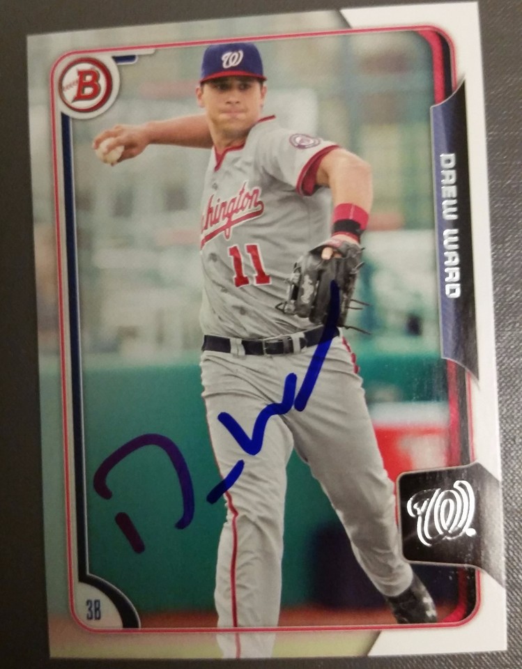 Drew Ward Signed Card 2015 Bowman Auto Nationals Prospect Autograph QTY ...