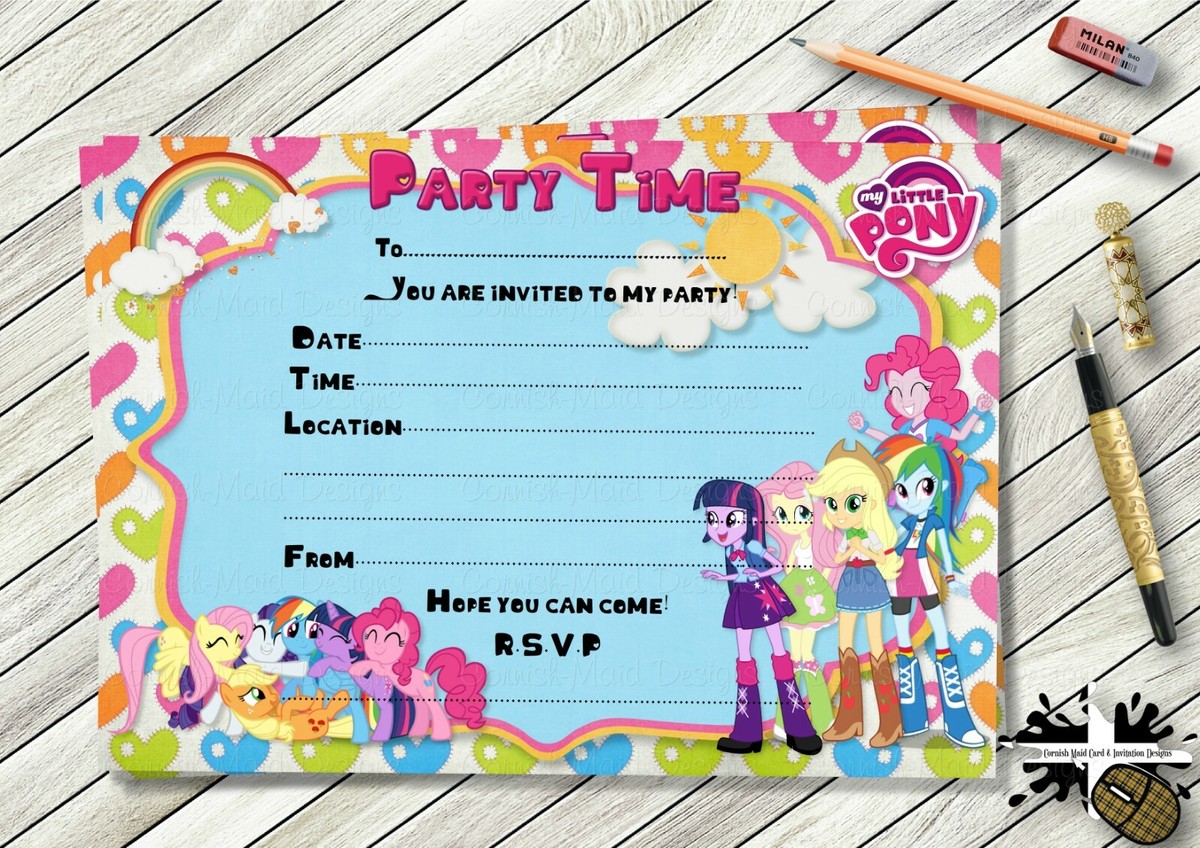 My Little Pony Invitation Card Invitation Card Birthday Children