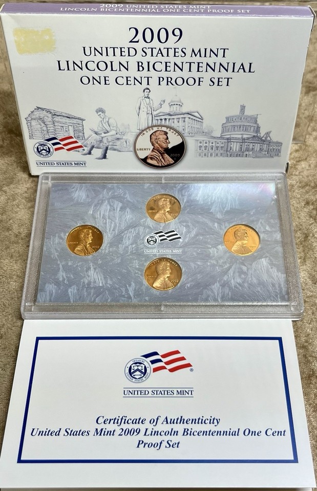 2009 Lincoln Bicentennial One Cent Proof Set U.S. Mint W/COA Mint ...