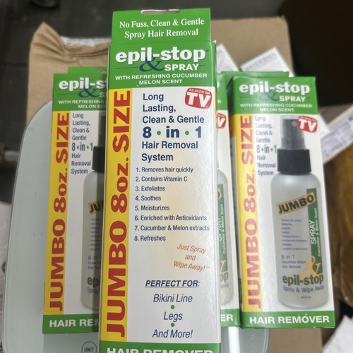 4 NIB Epil-Stop 8oz Jumbo 8 in 1 Hair Remover Cucumber Melon Spray ...