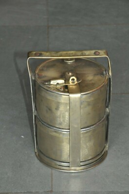 Old Brass Handcrafted 2 Compartment Solid Fine Lunch/Tiffin Box | eBay ...