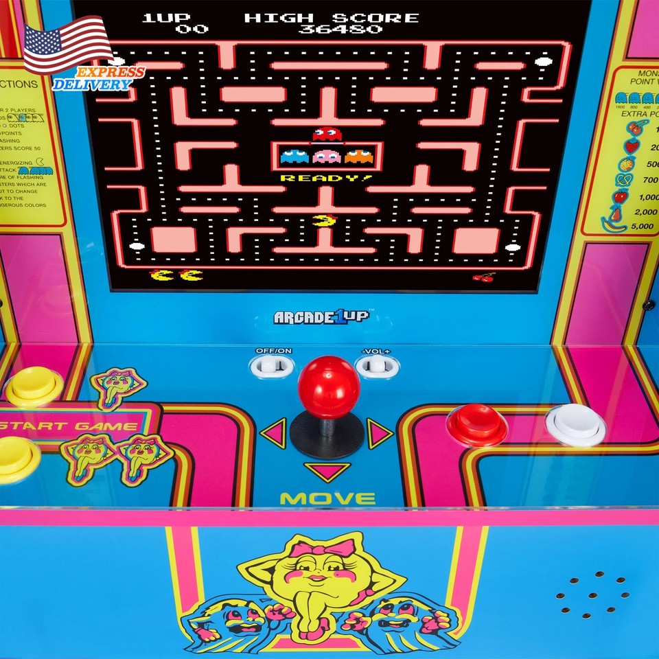 Arcade1Up Ms PAC-MAN Partycade 12 Arcade Games Space-saving Design | eBay